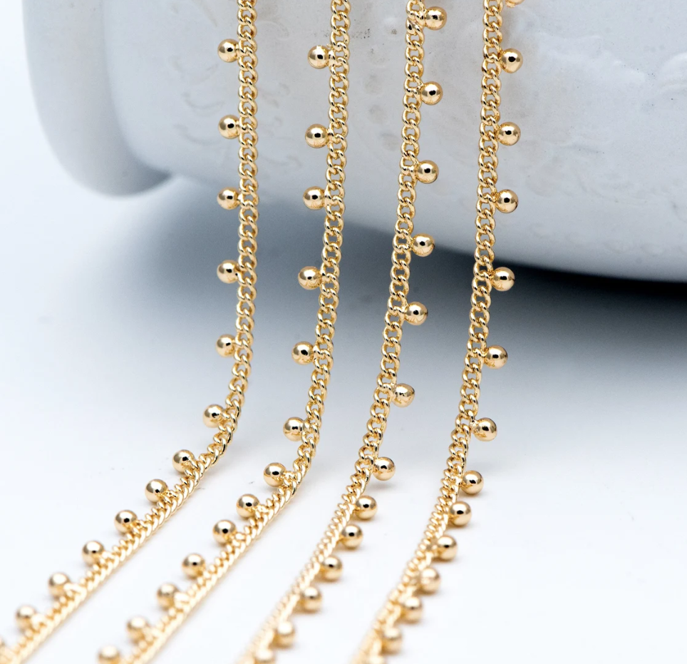 Bailey Bead Chain- Gold / Silver Layering Necklace – Forage and Clay
